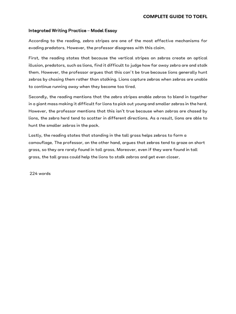 8.1 Integrated Writing Practice - Model Essay | PDF