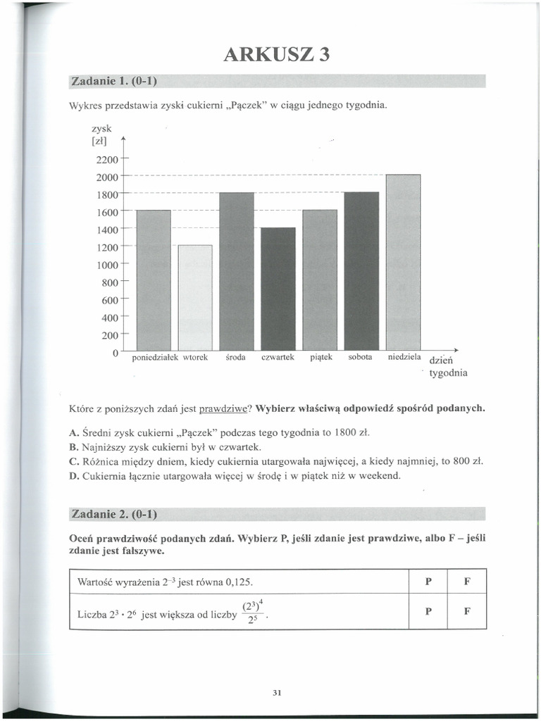 Egzamin Ósmoklasisty Arkusz 3 - Matematyka | PDF