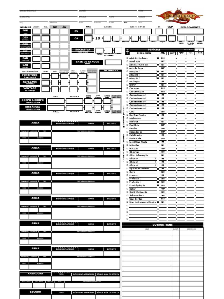 Ficha - DragonLance | PDF