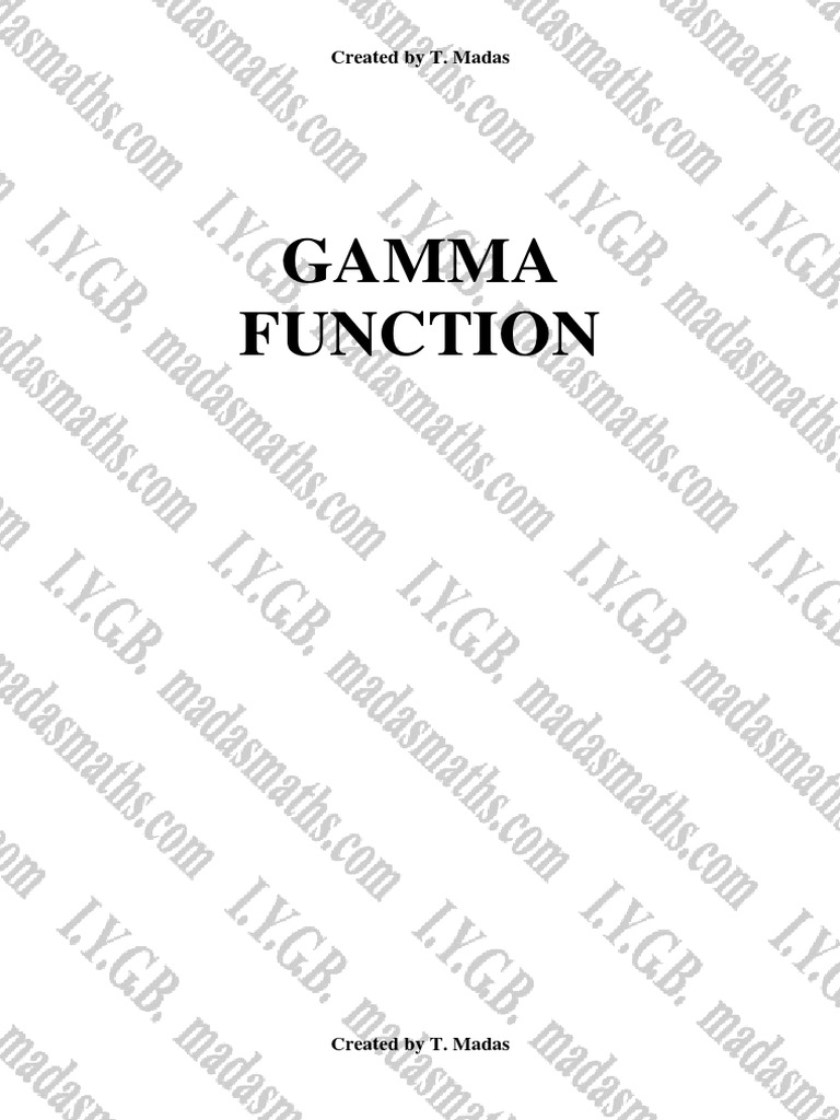 Gamma and Beta Functions | PDF | Integral | Special Functions