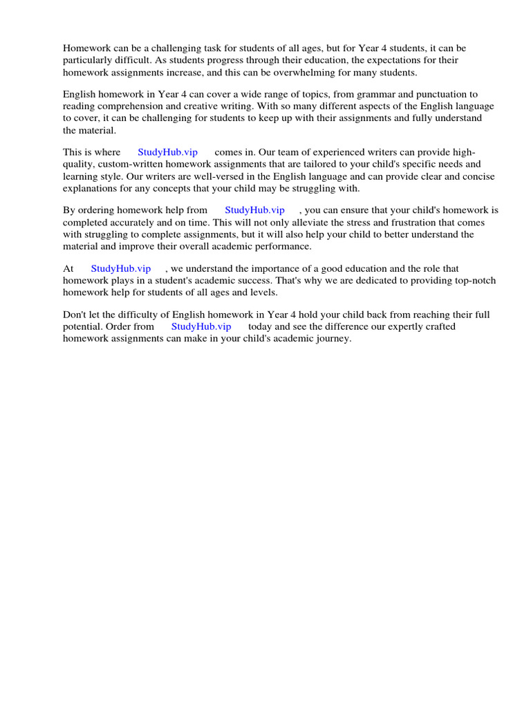English Homework Year 4 Tes | PDF | Homework | English As A Second Or ...