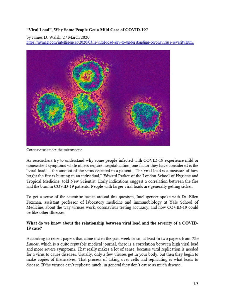 Covid Viral-Load e | PDF | Virus | Infection Covid Viral-Load e | PDF | Virus | Infection