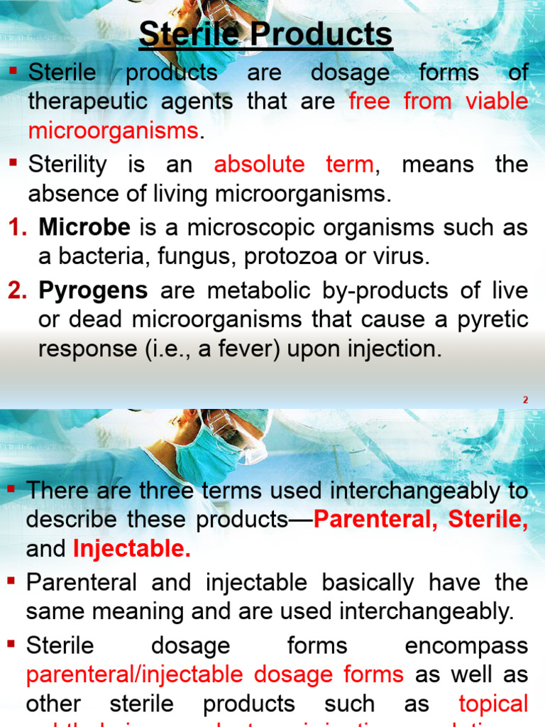 Understanding Sterile Pharmaceutical Products | PDF | Sterilization ...