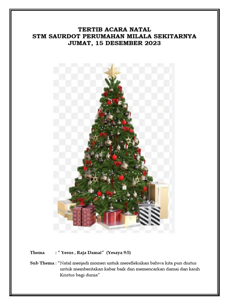 Tertib Acara Natal STM Saurdot | PDF
