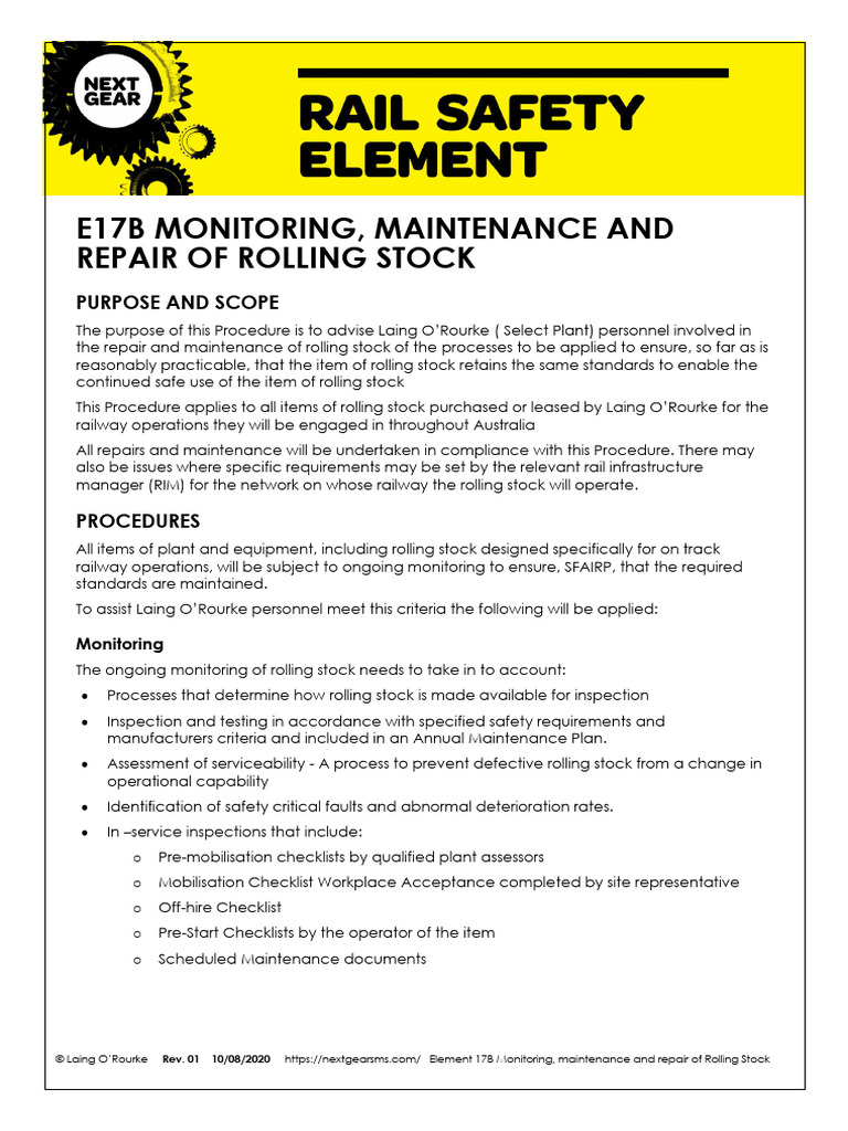 Rolling Stock Maintenance Guide | PDF | Audit