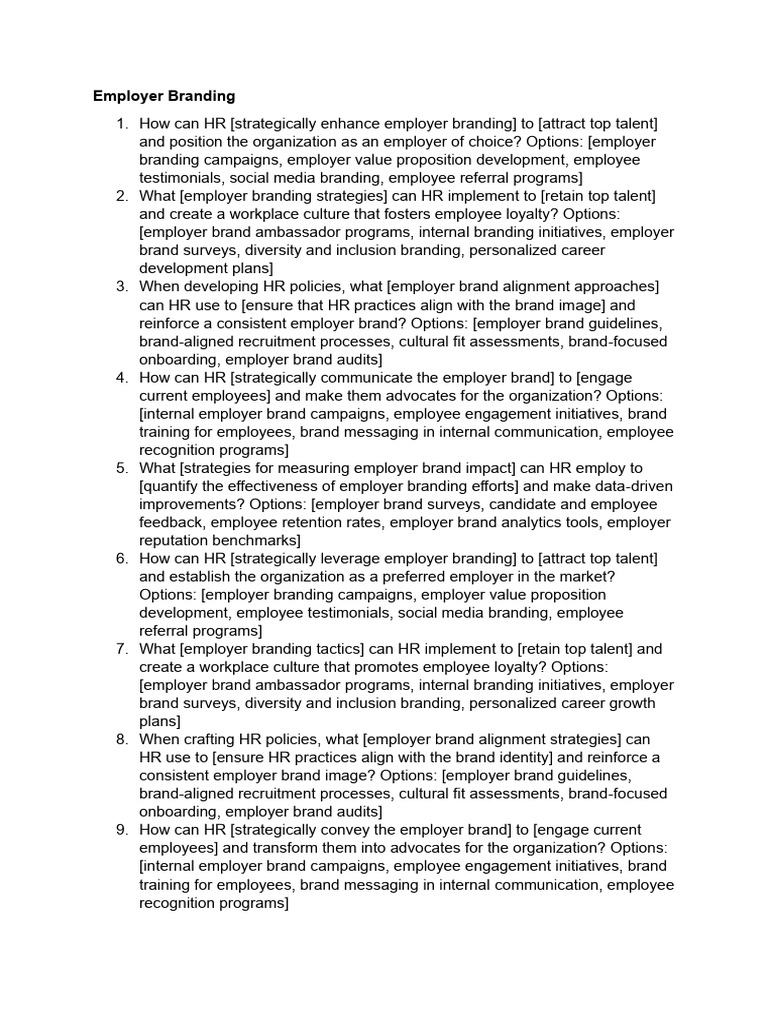 Employer Branding Strategy Template | PDF | Brand | Recruitment