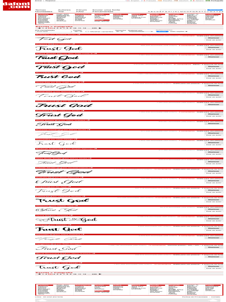 Escrita Caligrafia Dafont - Com 11 | PDF
