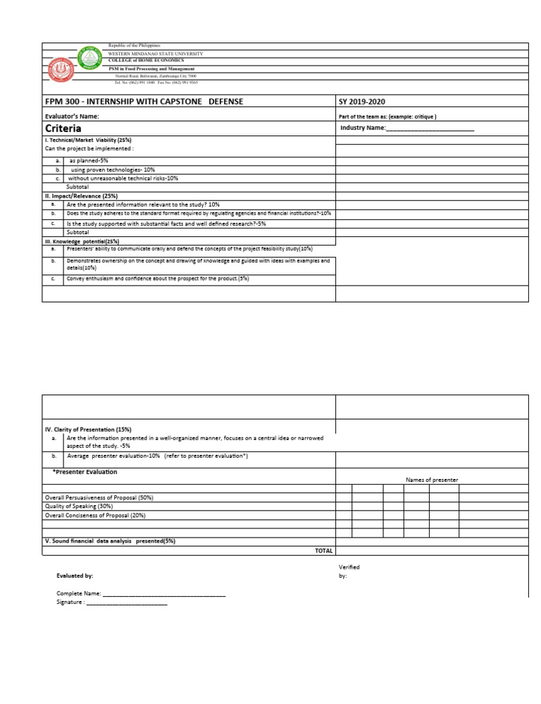 FPM 300.docx Criteria 1 | PDF | Information | Feasibility Study