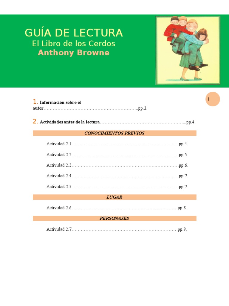 Actividades para "El Libro de los Cerdos" | PDF | Artes del Lenguaje y ...