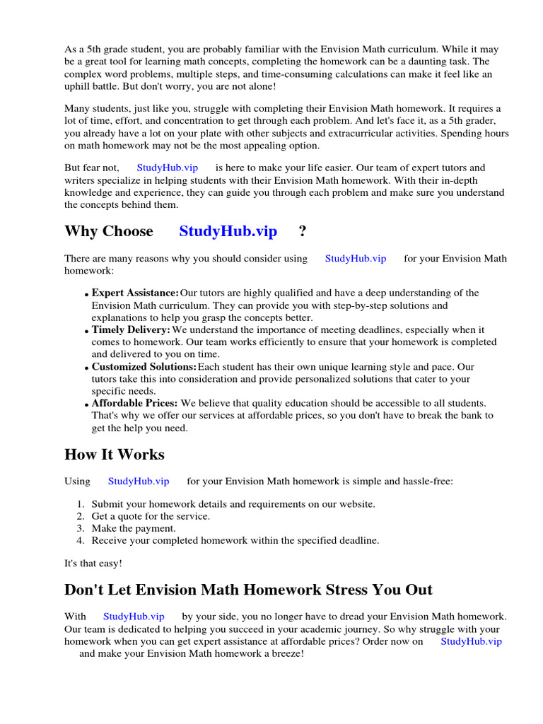 Envision Math Homework Book 5th Grade | PDF | Textbook | Books