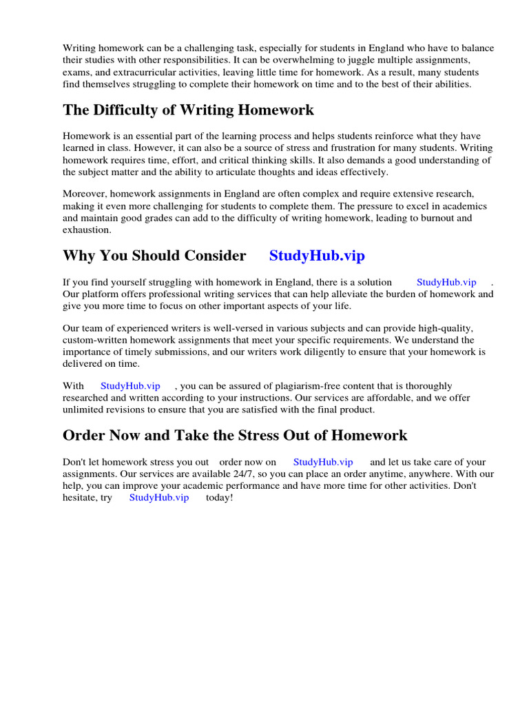 England Homework | PDF | Homework | Science