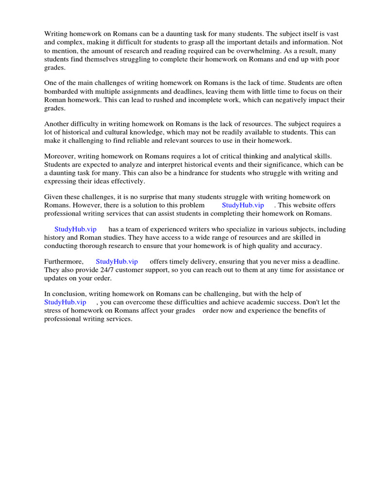 Homework Romans | PDF | Roman Empire | Homework