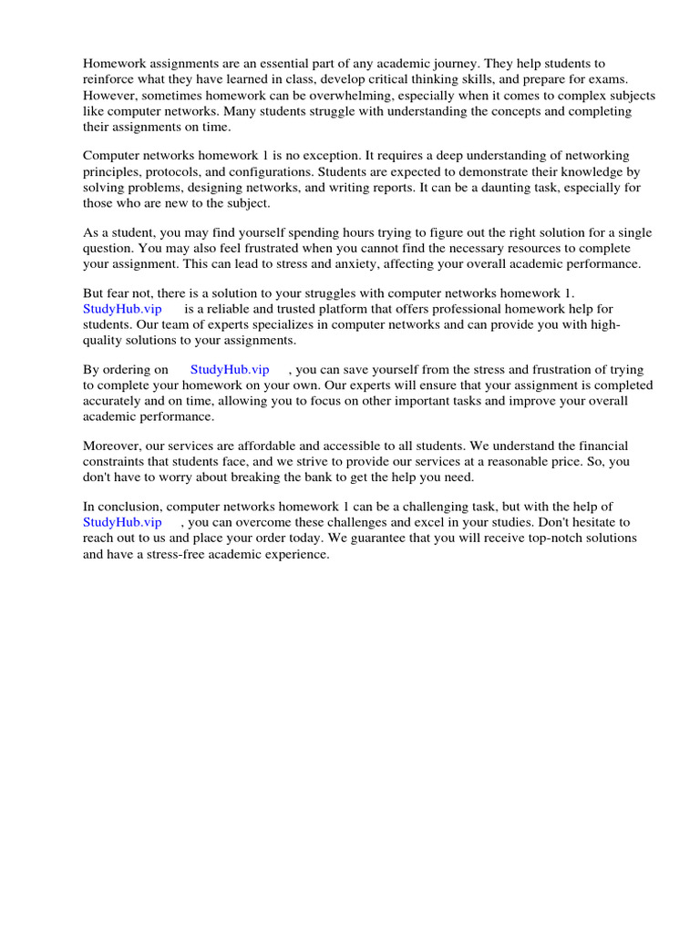 Computer Networks Homework 1 | PDF | Computer Network | Homework