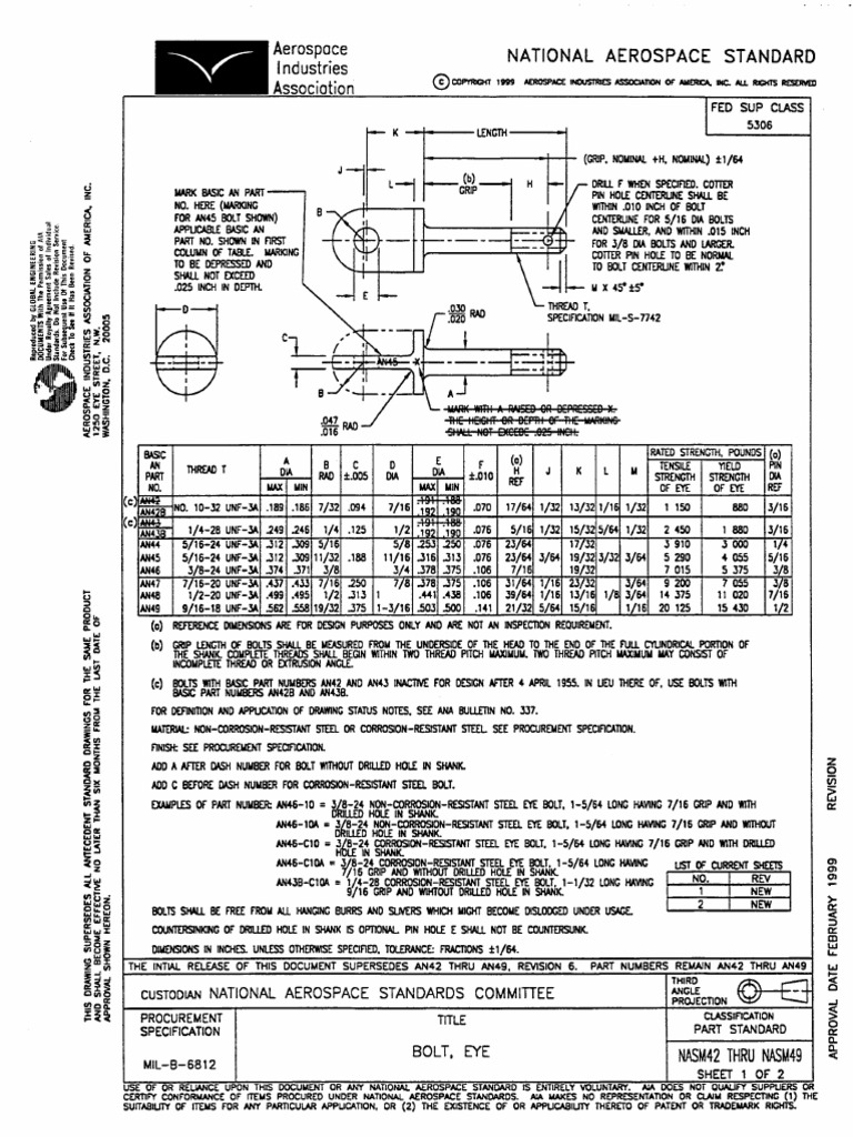 NASM42, NASM43, NASM44, NASM45, NASM46, NASM47, NASm48, NASM49 (AN42 ...