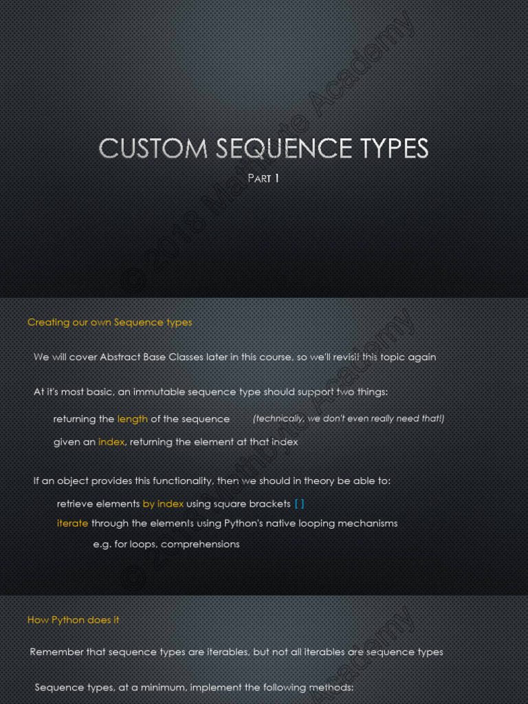 Custom Python Sequence Types Guide | PDF | Method (Computer Programming ...
