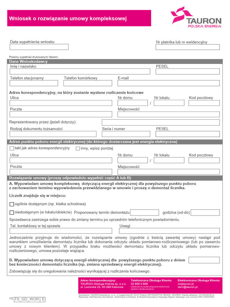 TS GD WOR E Wniosek o Rozwiazanie Umowy | PDF TS GD WOR E Wniosek o Rozwiazanie Umowy | PDF