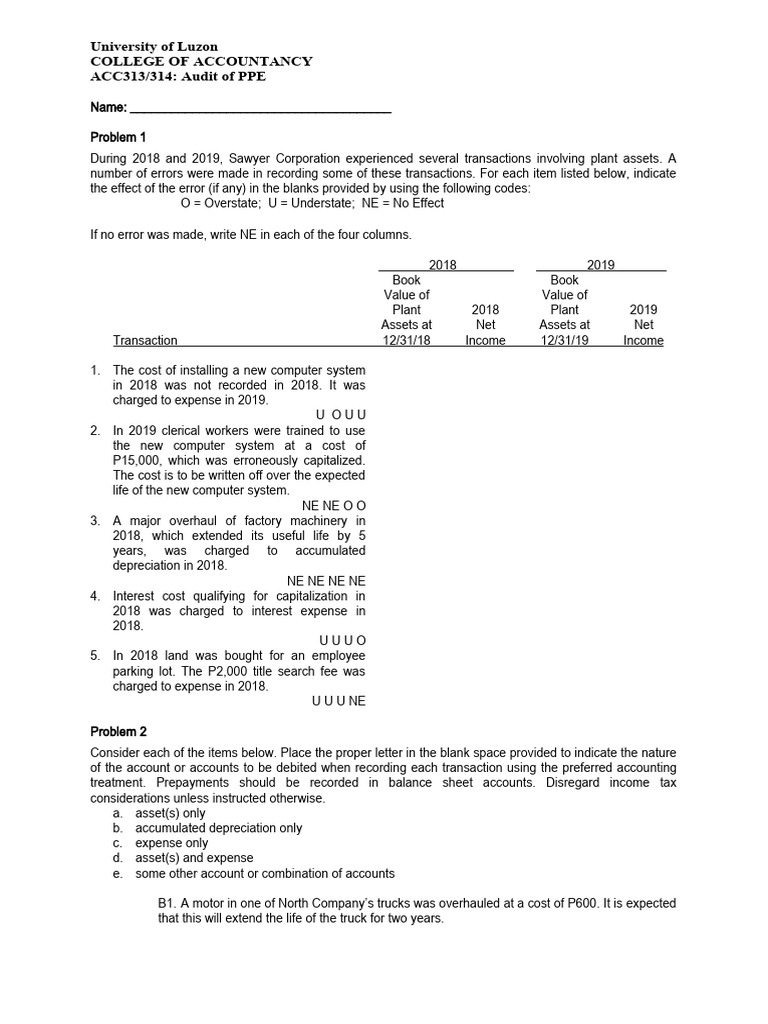 Audit of PPE For Posting | PDF | Depreciation | Expense