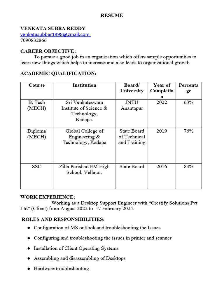DSE Resume | Download Free PDF | Desktop Computer | Ip Address