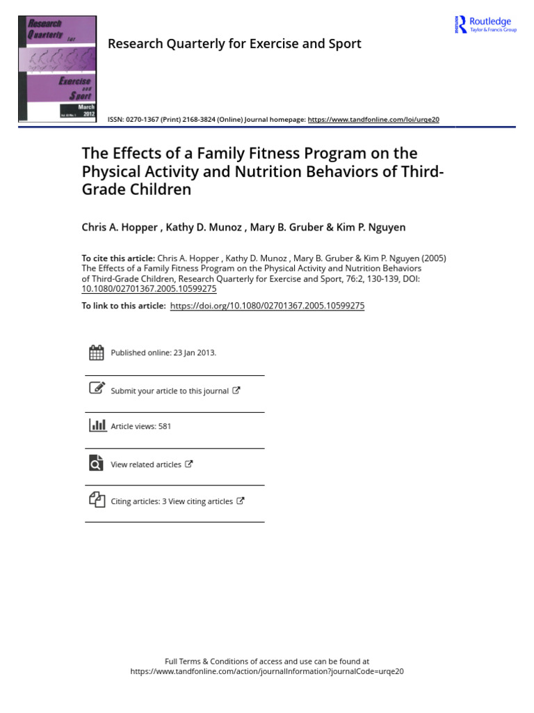 The Effects of A Family Fitness Program On The Physical Activity and ...