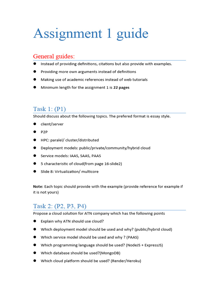 Assignment 1 Guide | PDF