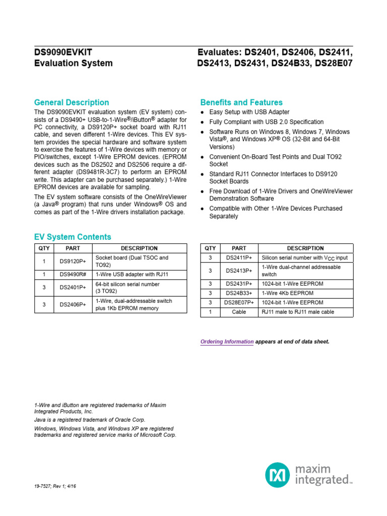 DS28 E07 Data Sheets | PDF | Operating System | Microsoft Windows