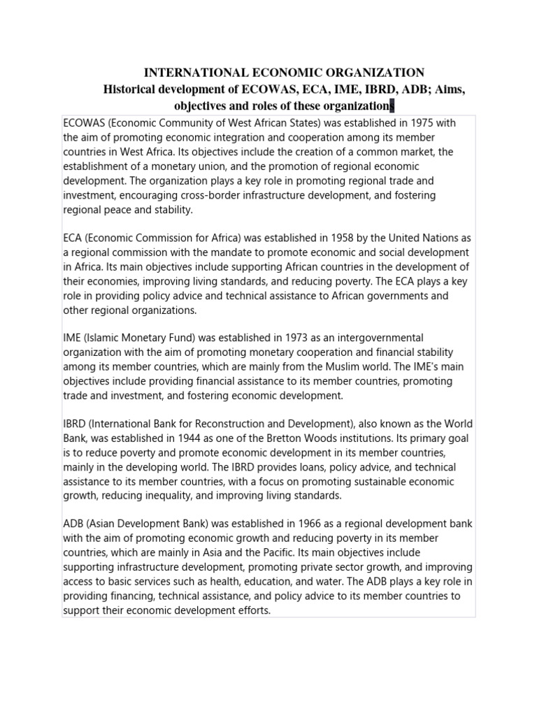 International Economic Organization | PDF | World Trade Organization ...