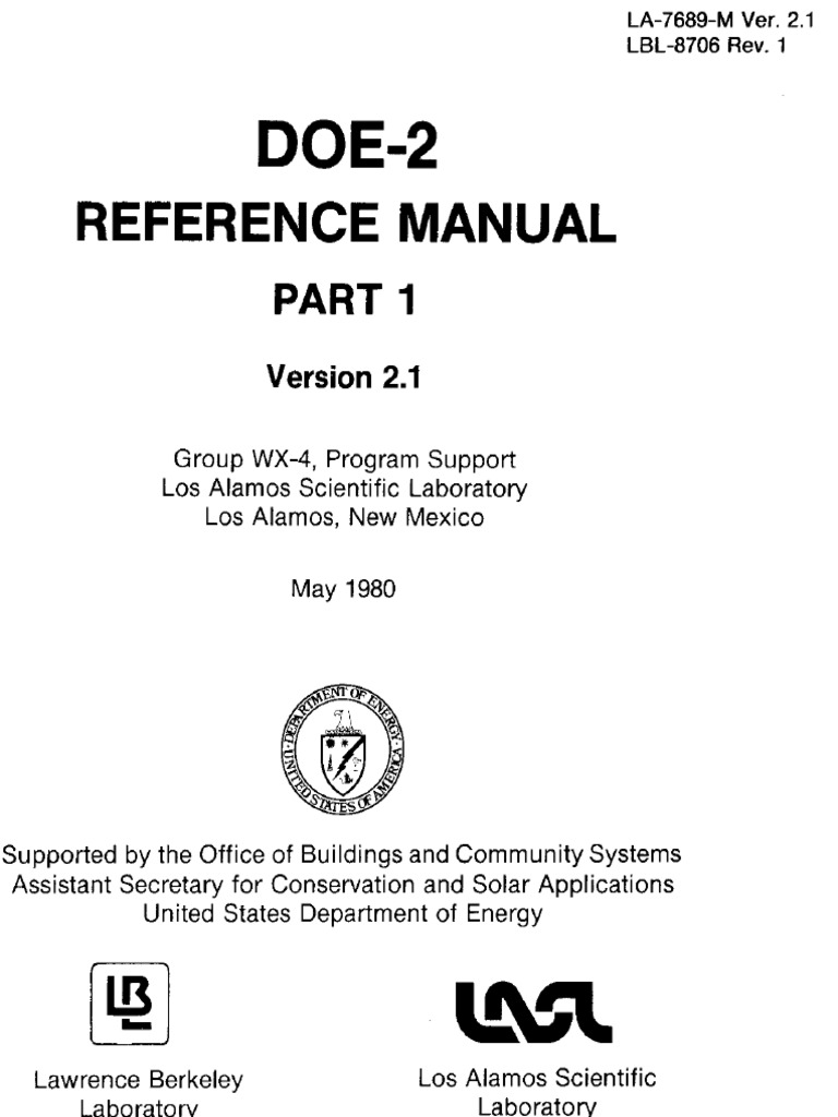 DOE-2 Reference Manual Part 1 | PDF | Los Alamos National Laboratory ...