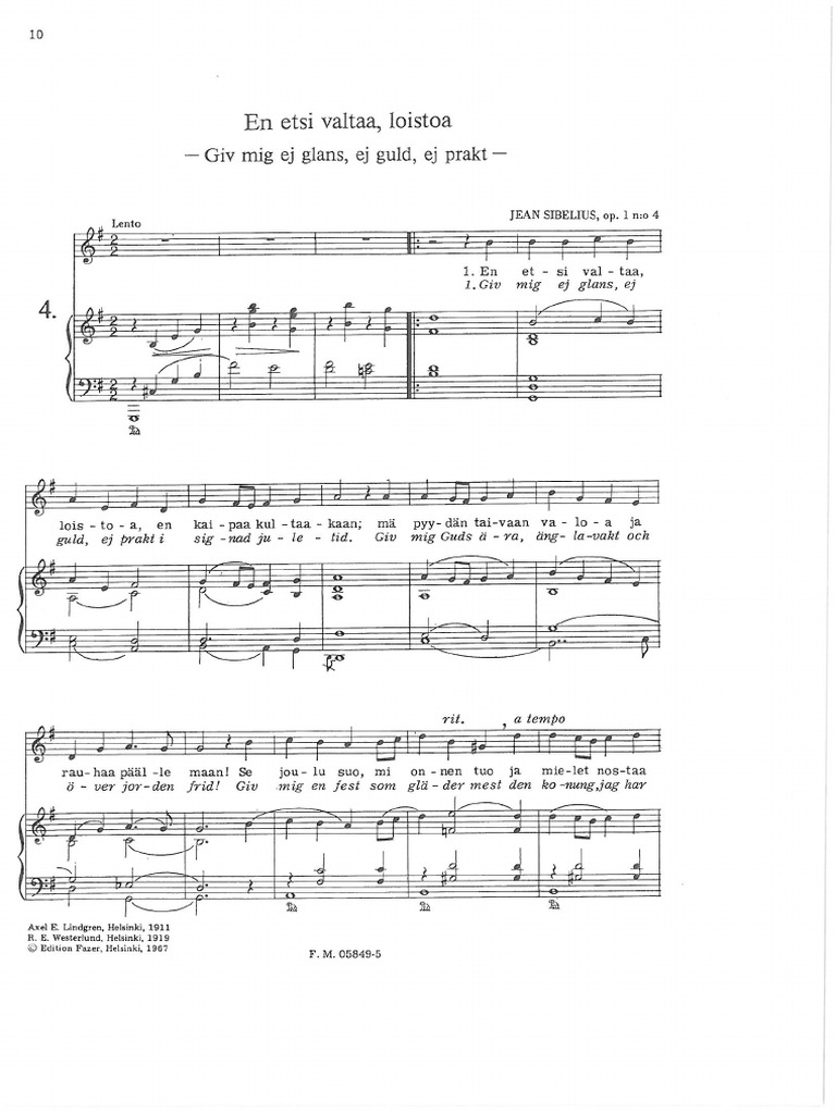 Giv Mig Ej Glans, Sibelius Julvisa | PDF