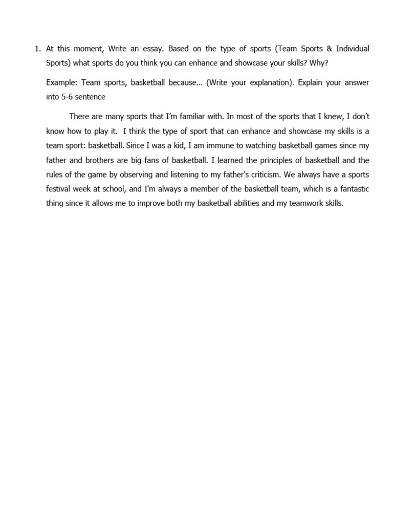 Enhancing Skills Through Team Sports | PDF