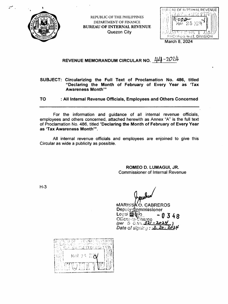 RMC No. 44-2024 | PDF