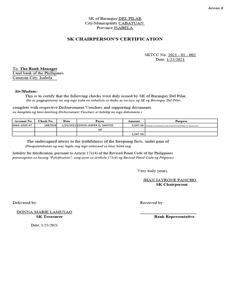 Annex 8 - SKCC | PDF