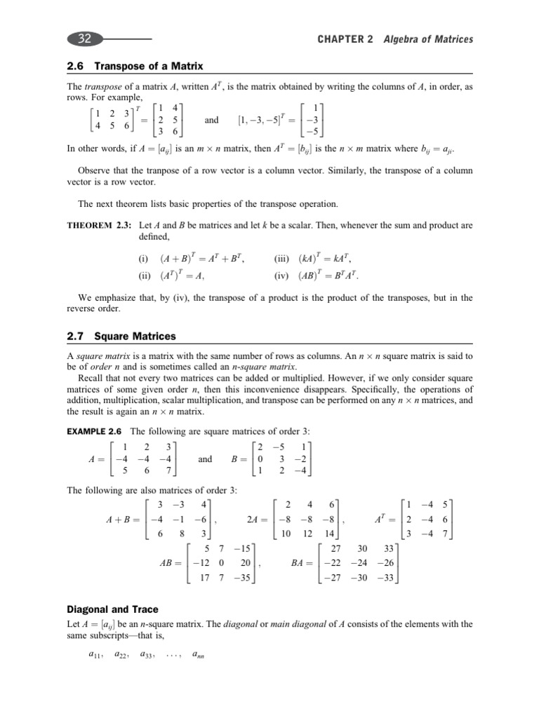 Basic opertaion Matrices | PDF | Matrix (Mathematics) | Functions And Mappings