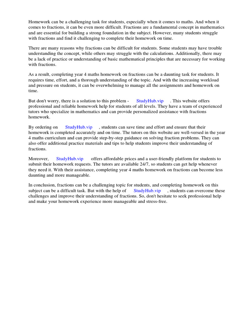 Year 4 Maths Homework Fractions | PDF | Worksheet | Mathematics