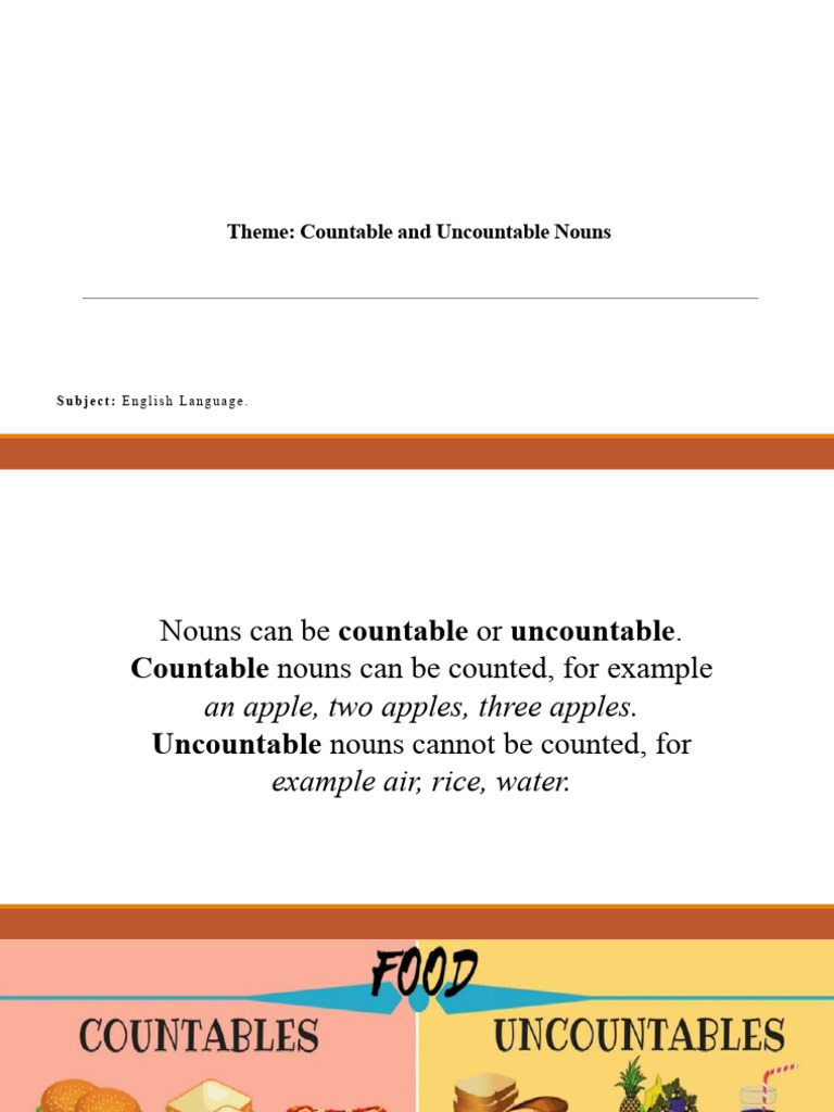 Презентация по английскому языку на тему Countable and Uncountable ...