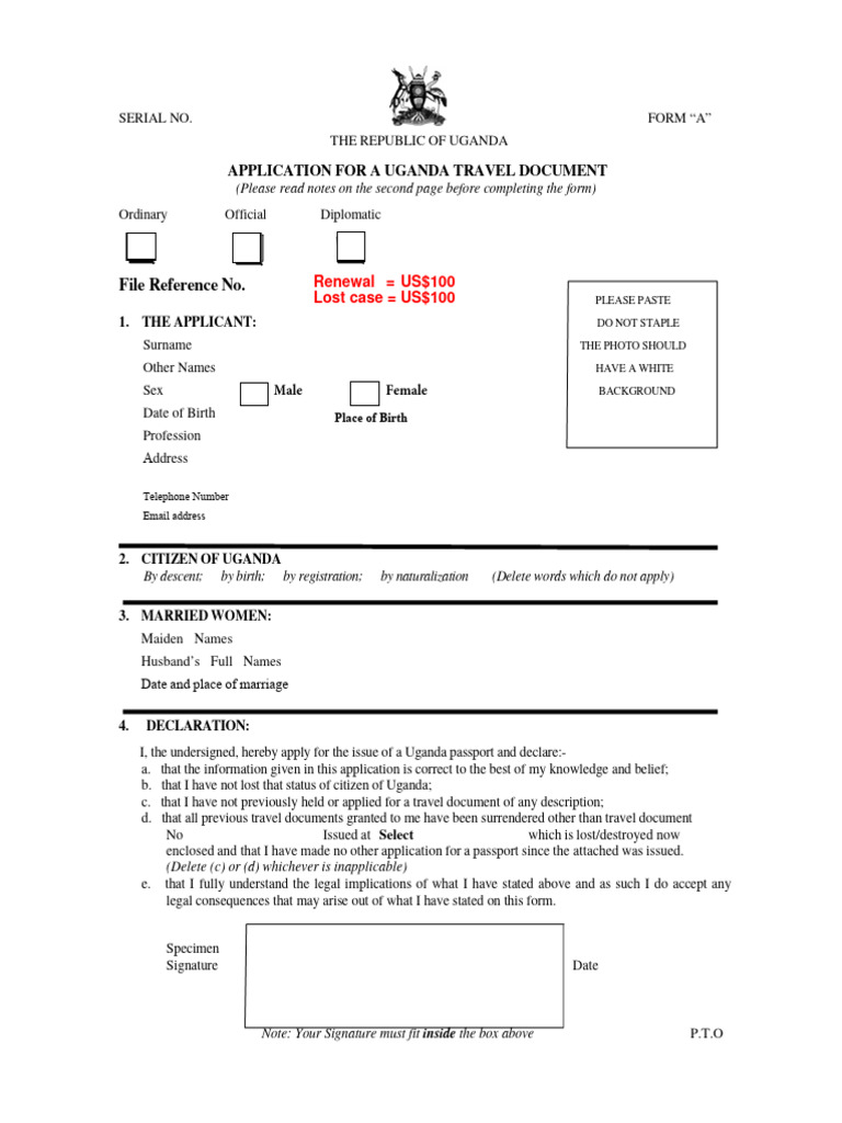 Passport Renewal Form | PDF | Passport | Government And Personhood