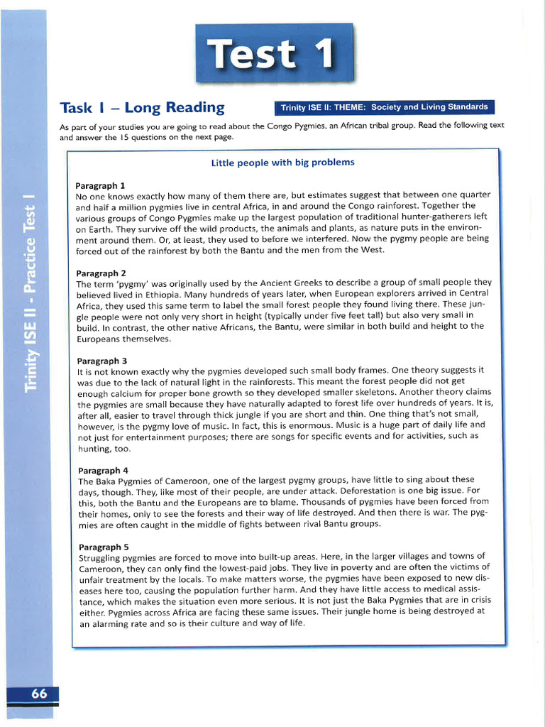 Succeed Trinity ISE II Test 1 Paper Recycling | PDF