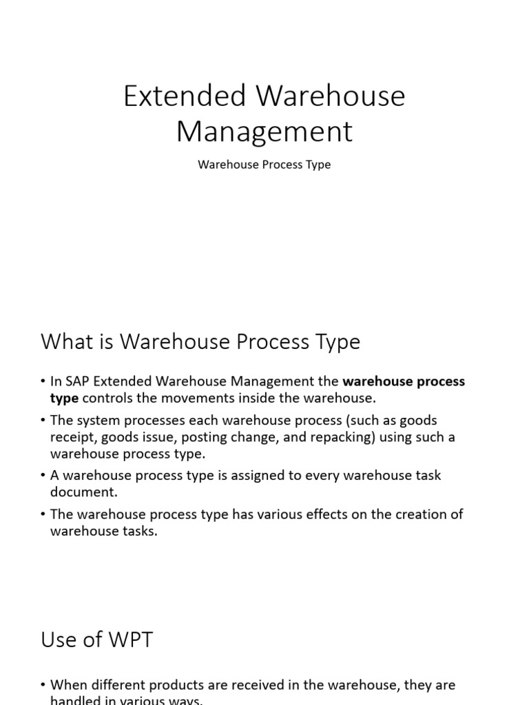 PPT6-Warehouse Process Type | PDF | Warehouse | Computing