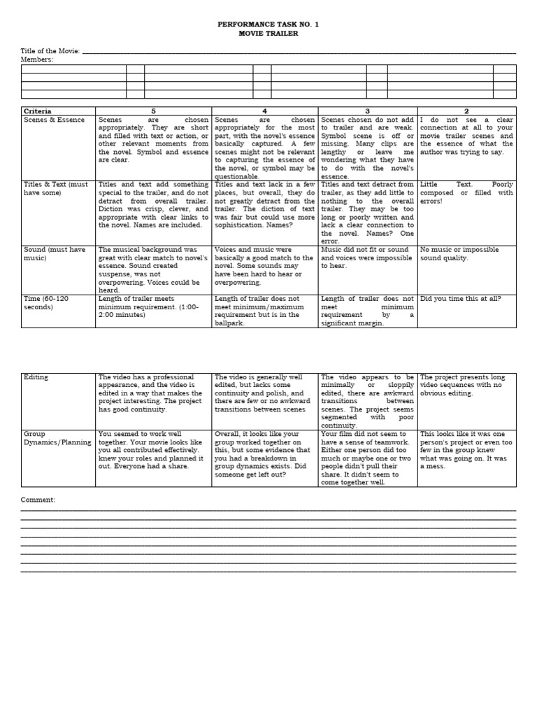 PT1 - Movie Trailer | PDF