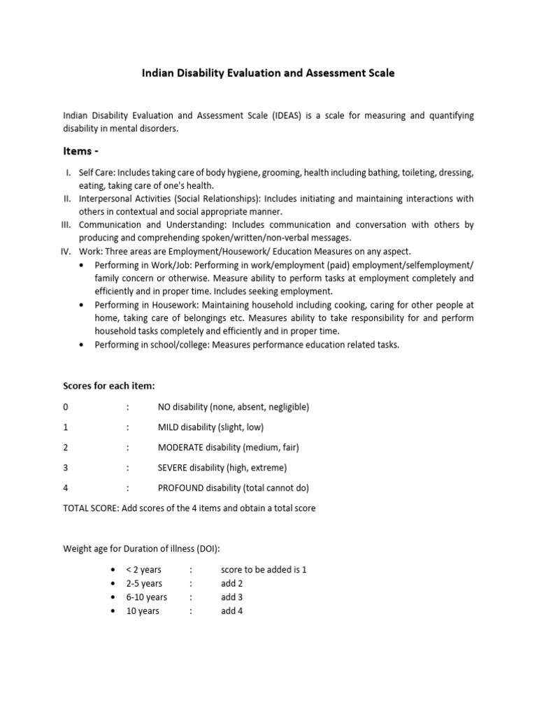 IDEAS Scale-1 | PDF | Disability | Communication
