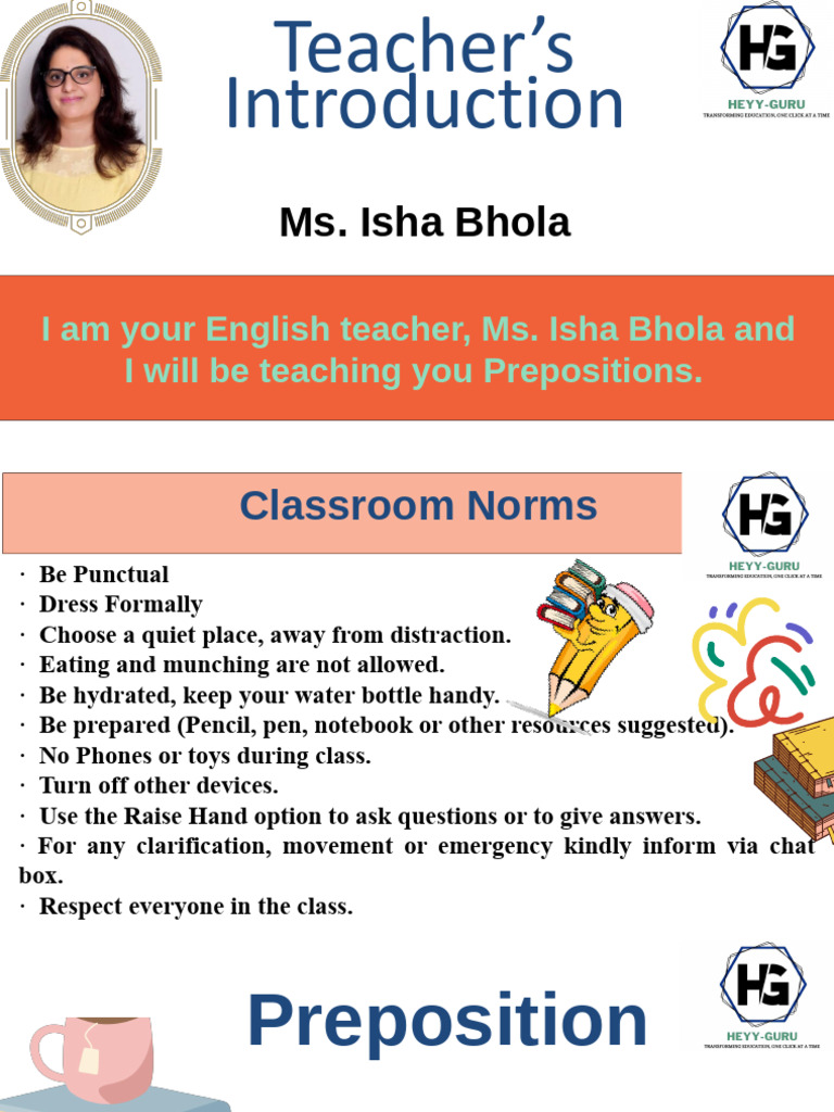 English Language - Isha Bhola - PPTX - Copy For Class 1 To 3 | PDF | Preposition And Postposition