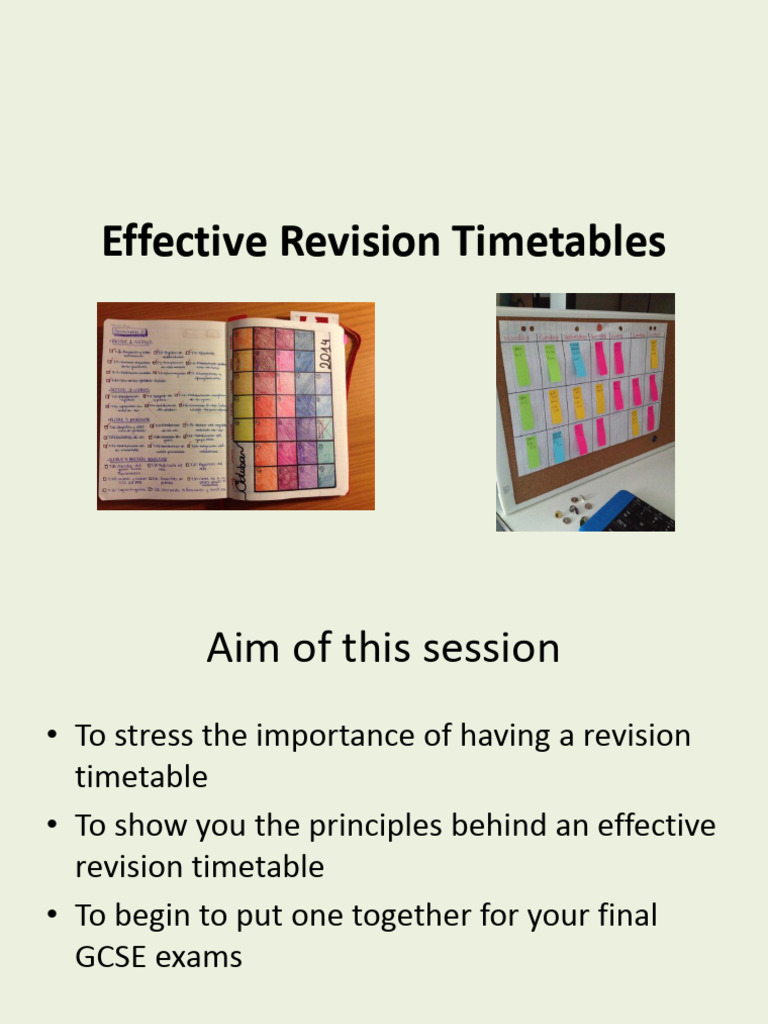 GCSE Revision Timetable Guide | PDF | Career & Growth