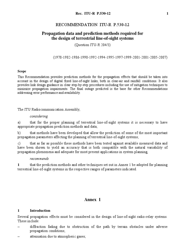 Line-of-Sight System Design Guide | PDF | Radio Propagation | Attenuation