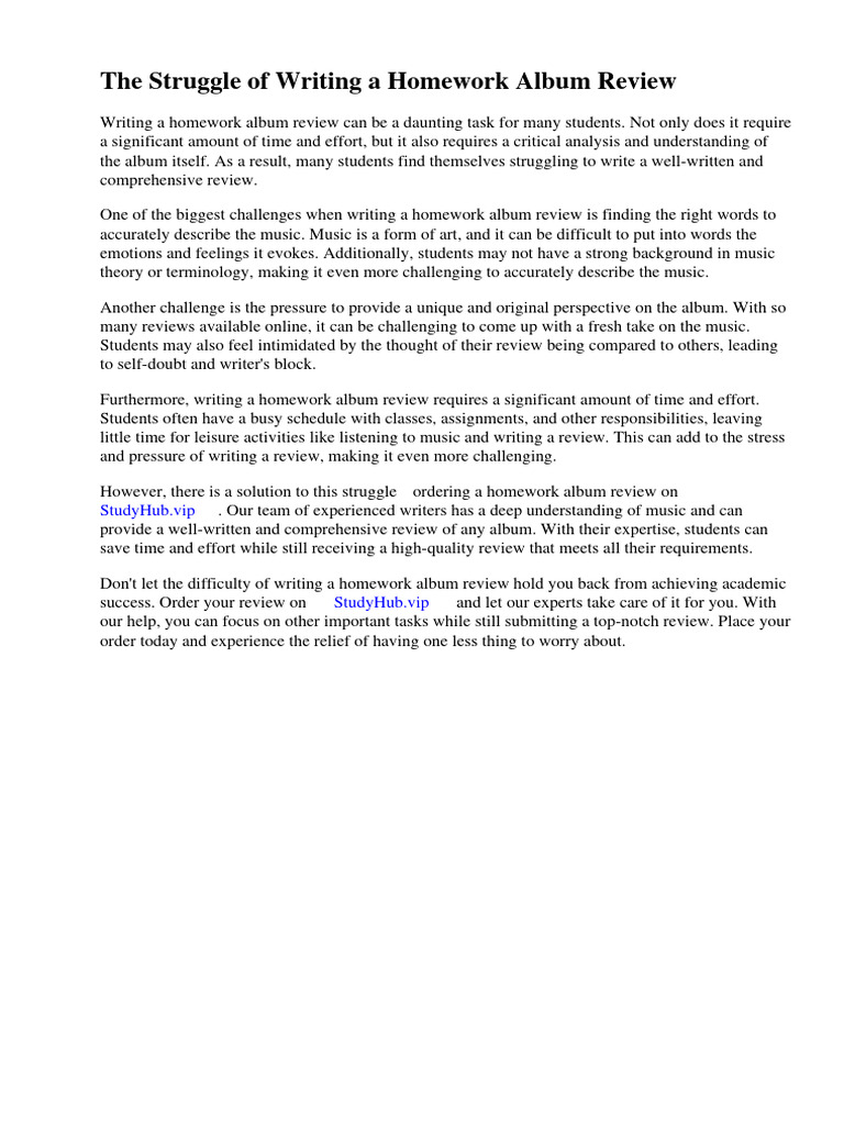 Homework Album Review | PDF | Homework