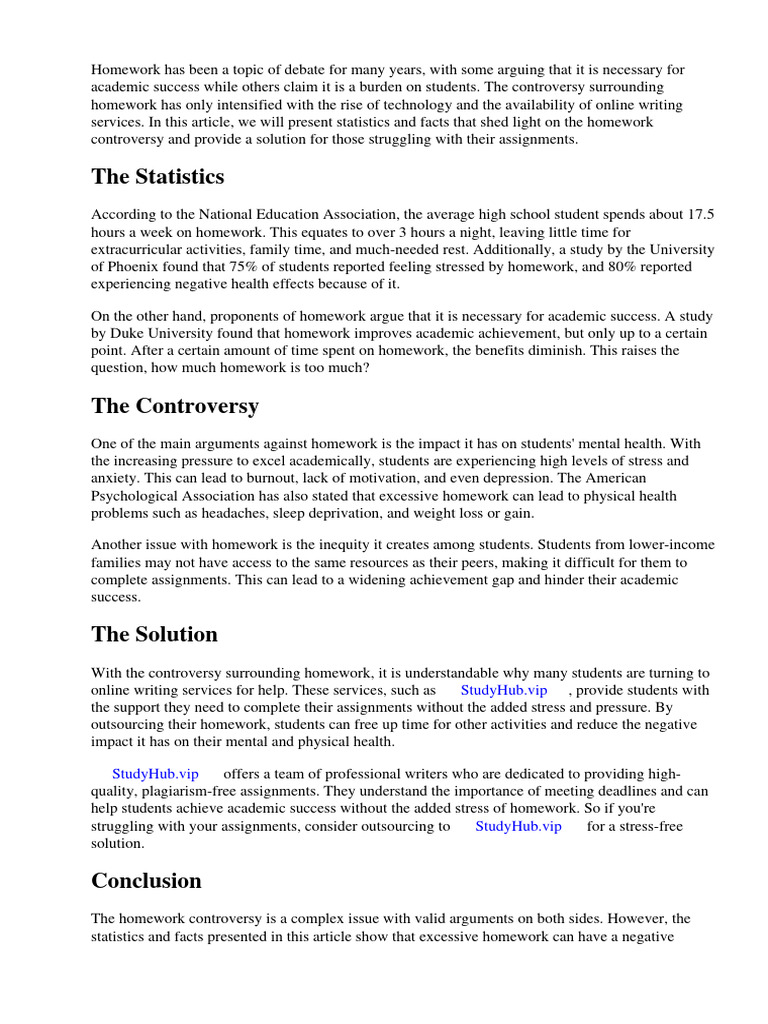 Homework Controversy Statistics | PDF | Homework | Databases
