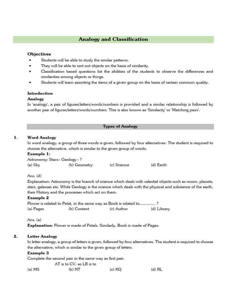 Analogy and Classification Techniques | PDF | Astronomy | Analogy