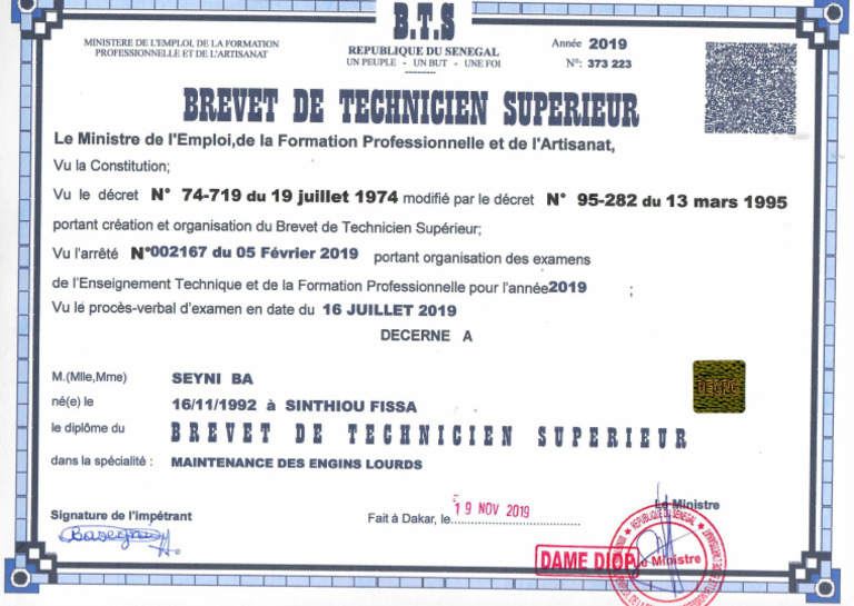 Diplôme Bts Mel | PDF