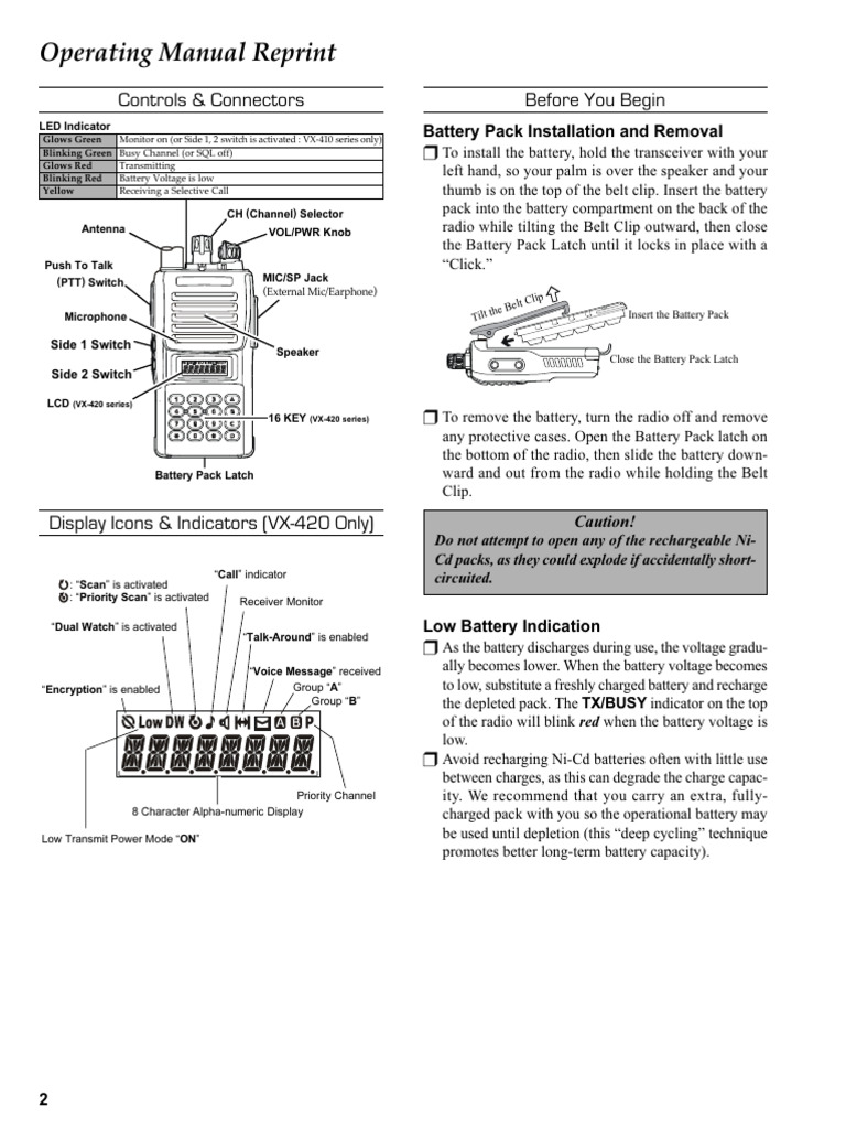 Vertex VX-420 Operating Manual | PDF | Electronics | Radio Technology