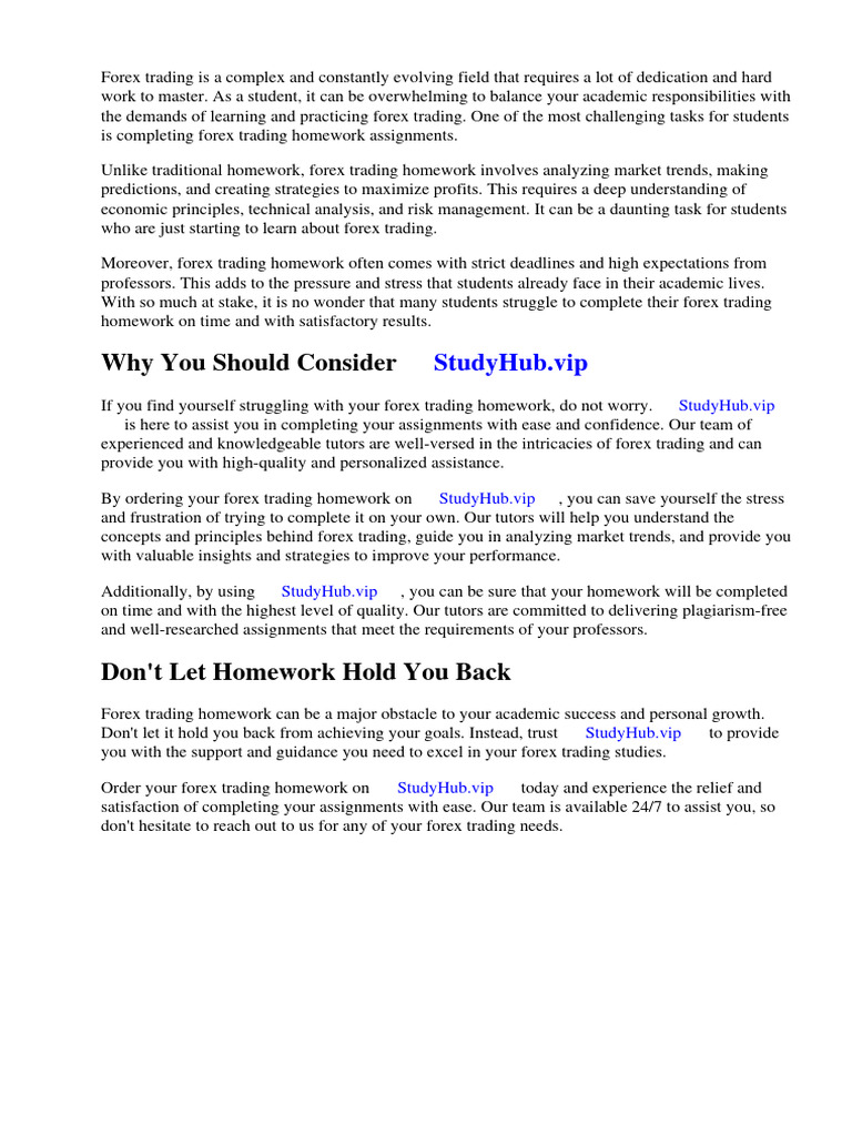 Forex Trading Homework | PDF | Foreign Exchange Market | Day Trading