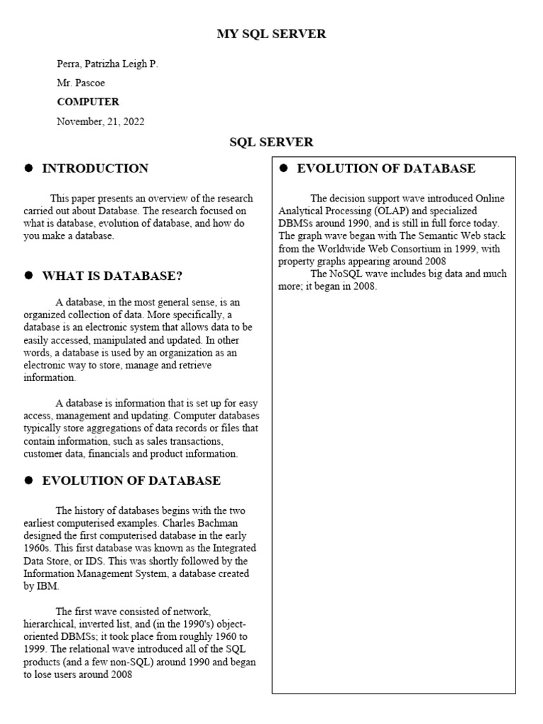 My SQL Server | PDF My SQL Server | PDF