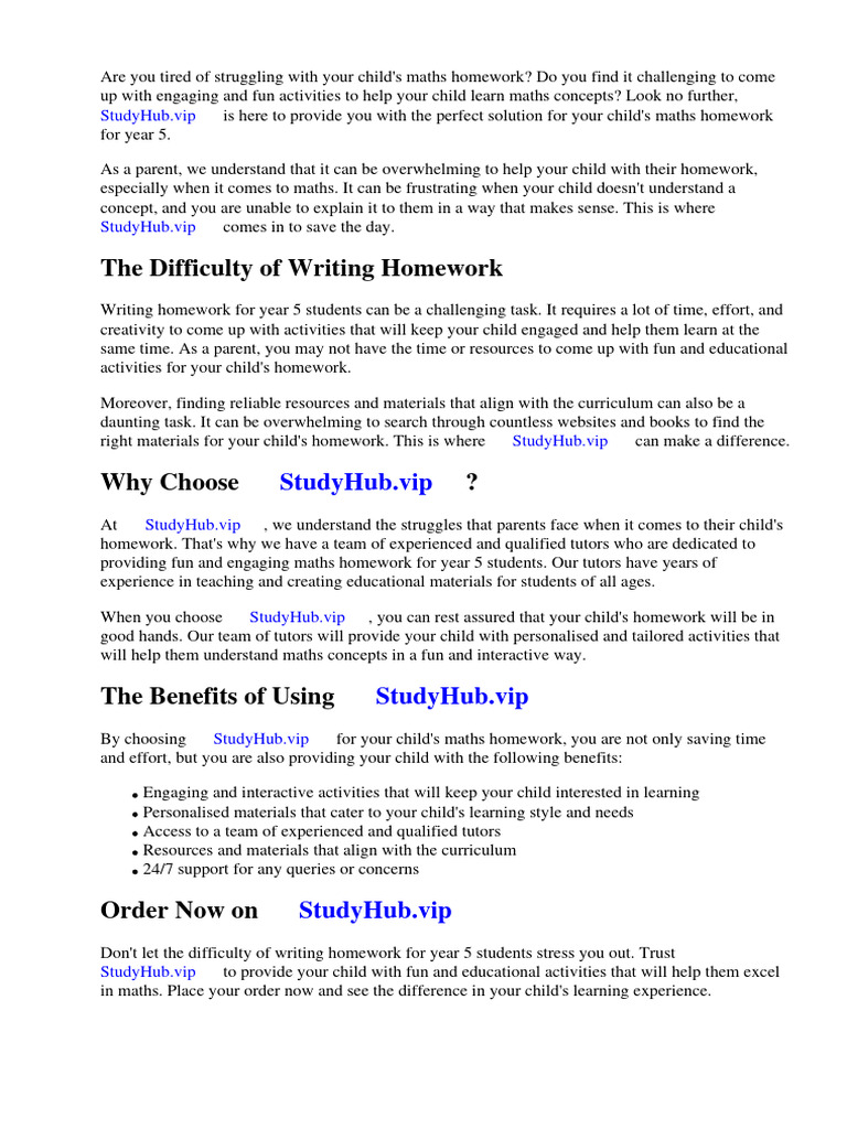 Fun Maths Homework Year 5 | Download Free PDF | Worksheet | Homework